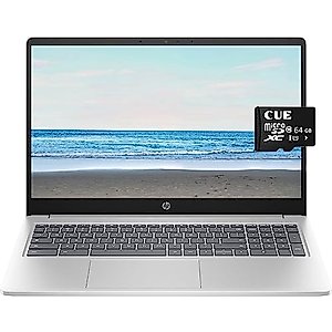 HP 2023 Newest Chromebook 15.6" HD Laptop, Intel Quad-Core N200(> N6000), 8GB LPDDR5 RAM, 128GB Storage(64GB eMMC+64GB Micro SD), Full Size Keyboard, Webcam, WiFi 6, Fast Charge, Chrome OS