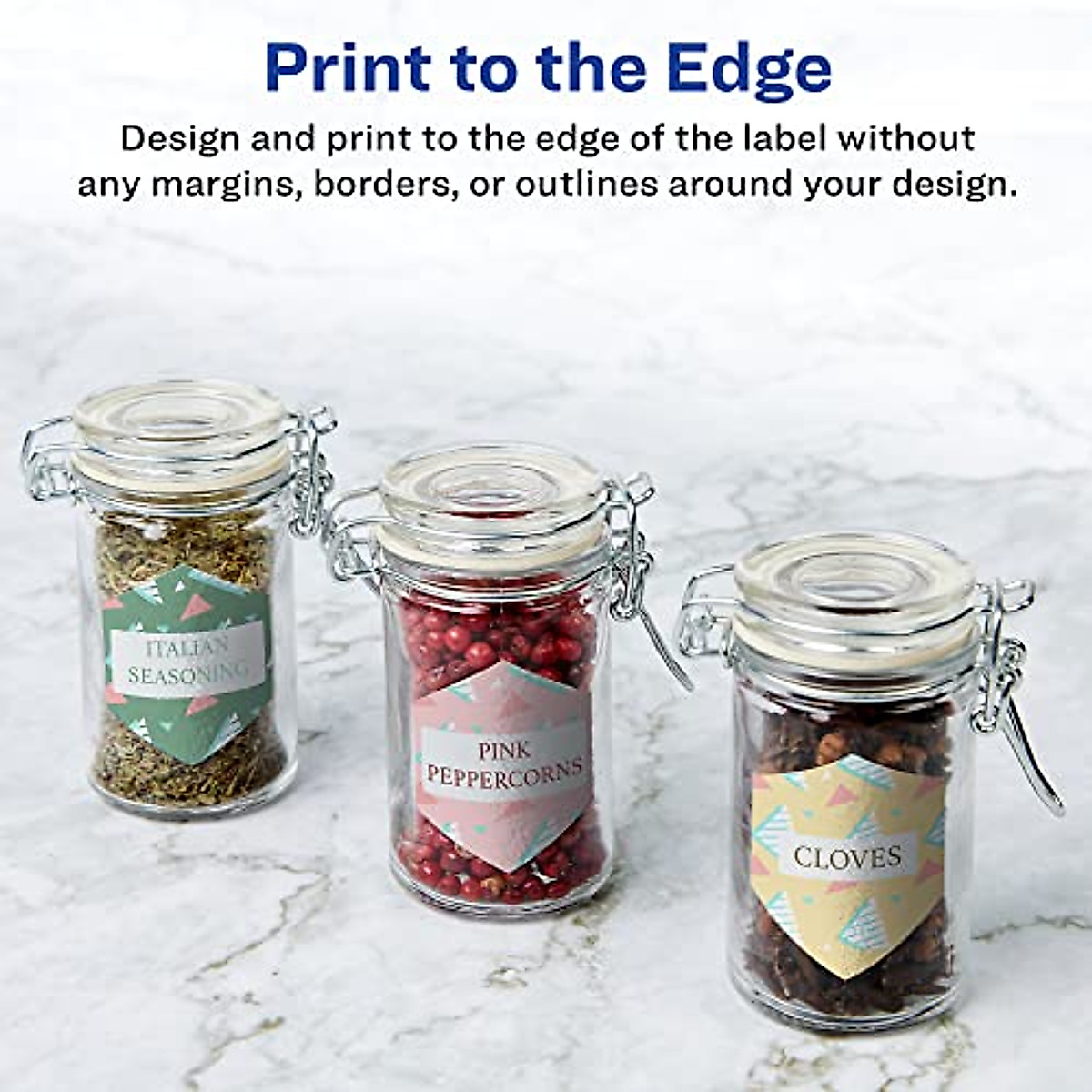 Avery Glossy White Hexagon Labels with Sure Feed, 1-1/2" x 1-47/54", 200 Glossy White Labels, Print-to-The-Edge, Permanent Label Adhesive, Laser/Inkjet Printable Labels