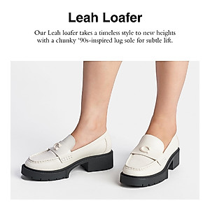COACH Women's Flats Leah Loafer, Color Chalk, Size 6