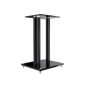 Monoprice Glass Floor Speaker Stands, Black, 25.9"x14.4"x5.5" (pair)
