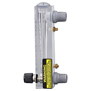 0.1-1GPM Liquid Flowmeter Adjustable Panel Mount Type Acrylic Transparent Water Flow Meter 1/4in Thread for Flow Rate of Liquid Medium