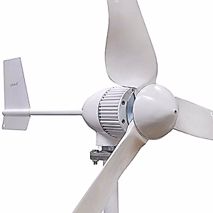 PIKASOLA 1000W 24V Permanent Magnet Wind Turbine Generator 3 Blades Economy Homes Windmill for Wind Solar Hybrid System 2.5m/s Start Wind Speed with Controller for Wind Solar System (24V)