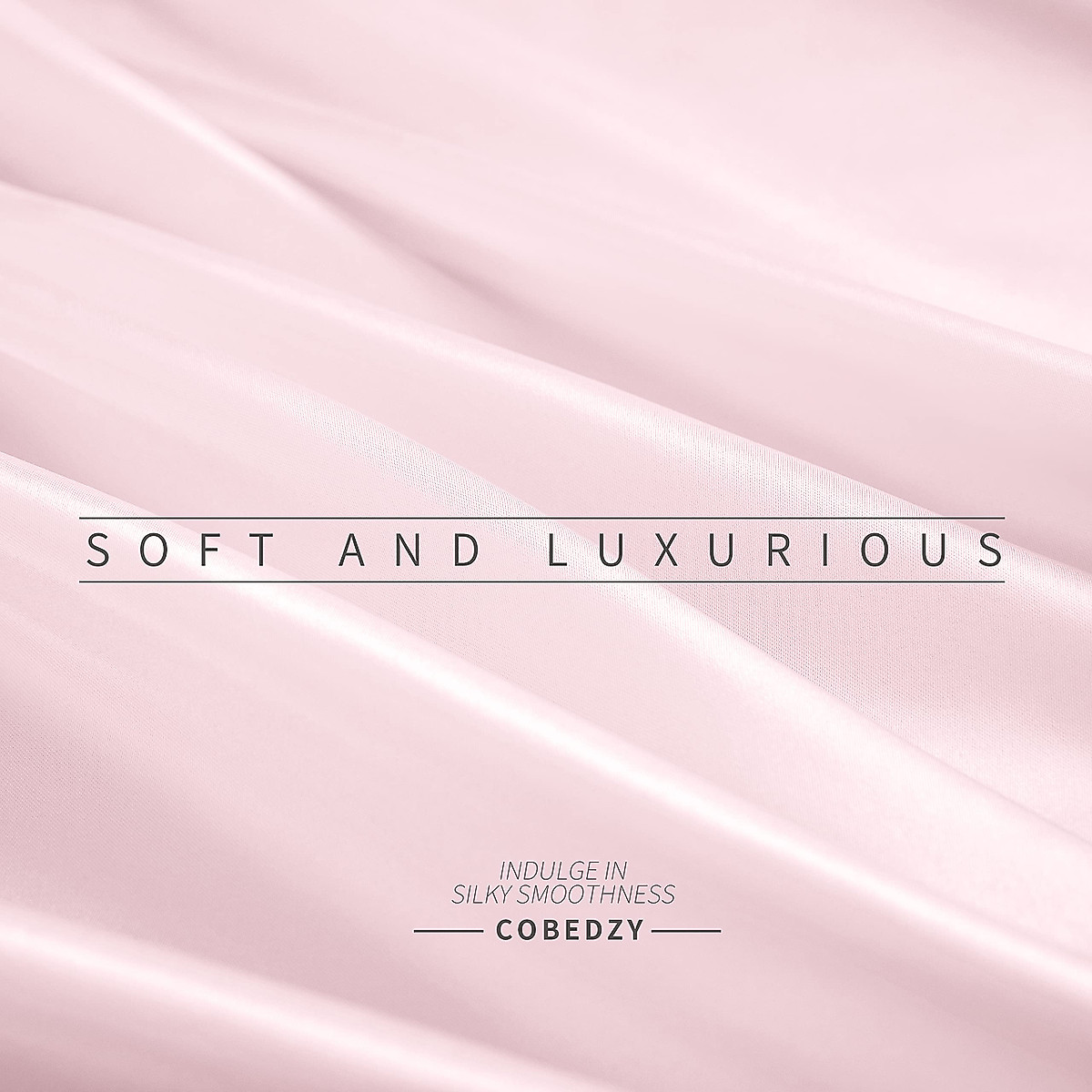 Cobedzy Satin Body Pillow Cover, 20x54 Body Pillow Cover Cooling, Blush Pink Body Pillowcase, Soft Silky Body Pillow Case with Envelope Closure