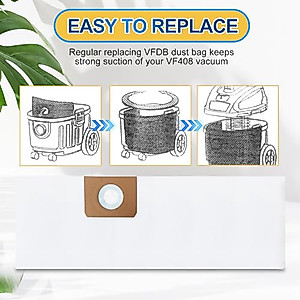 KEEPOW 4 Gallon Replacement Vacuum Bags Compatible with Vacmaster VF408 VF410P, Part# VFDB (10 Pack)