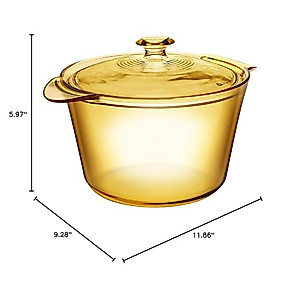 Visions 3.8 LitrePyroceram Flair Cookpot with Glass Cover, Brown