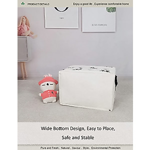 ONOEV Rectangular Fabric storage box, decorative basket and finishing basket with handle are used for the storage of clothes, books and sundries (Bulldog) 14.9’’L ×10.2’’W×9.05’’H inches