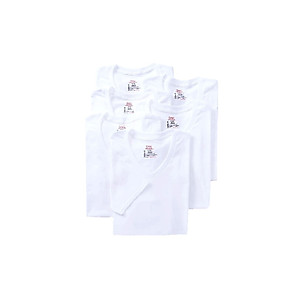 Hanes Ultimate Men's 6 Pack FreshIQ V-Neck Tee, White, X-Large