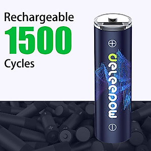 Deleepow Rechargeable AA Batteries, 3400mWh USB C AA Lithium Rechargeable Batteries 4-Pack 1.5V 1500 Cycle with USB Cable