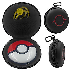Teyomi 2 in 1 Carrying Case for Pokémon GO Plus + 2023 with Carabiner, Clear Hard Case for Pokemon Go Plus Plus with Clip, Protective Shockproof Hardshell Portable Organizer with Hand Strap(Black)