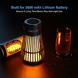 Gifts for Men Him, Outdoor Bluetooth Speaker, Gifts for Him Men who Want Nothing, Wireless Speaker Waterproof with Torch Light BT5.2, Unique Birthday Gifts for Men Women Mom Dad, Flame Lamp for Party