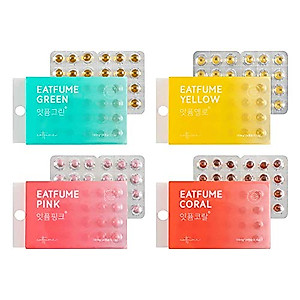 EATFUME Breath Freshener - Vegetarian capsules for mouth and gut, Individual Pack | Bad Breath Saver with Natural Fruity Peppermint, Rosemary, Lemon Oils (4 Flavors, 0.6oz) (4 Pack)