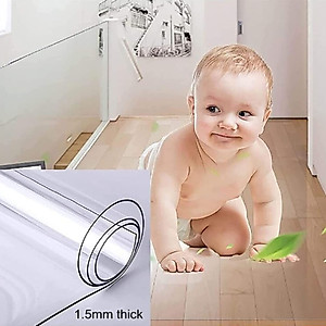 Clear PVC Desk Chair Mat Office Chair Mat for Hard Floors, Plastic Runner Rugs Protector,Non-Skid Transparent Carpet Protector for Home/Office/Hall/Low Pile Rugs Doormat,Thickness 1.5mm-70/90/110/130/