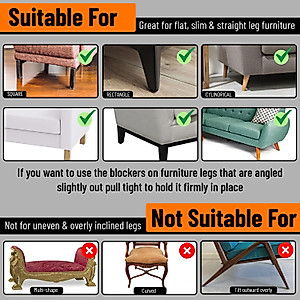 Under Couch Guards Toy Blocker - Barrier for Under Sofa, Bed & Furniture Bottom Stop Things from Going Under | Easy to Install Gap Bumper Stopper for Toys