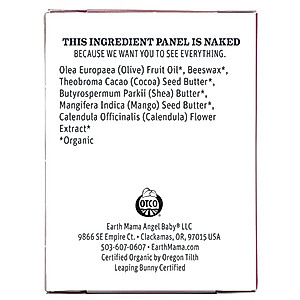 Earth Mama Organic Nipple Butter Breastfeeding Cream, Lanolin-Free, Safe for Nursing & Dry Skin, Non-GMO Project Verified, 2 Fl Oz