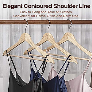 FairyHaus Wooden Hangers 20 Pack, Natural Wood Hangers with 360° Swivel Hook and Notches, Slim & Lightweight Hangers Wood for Clothes Coat Suit Jacket