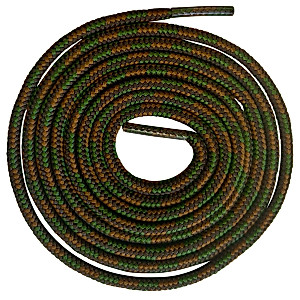 Mercury + Maia Work Boot Laces - Shoe Laces for Hiking Boots - Heavy Duty Bootlaces - USA Made (2 Pair) (54 inches, Chestnut Brown/Moss)