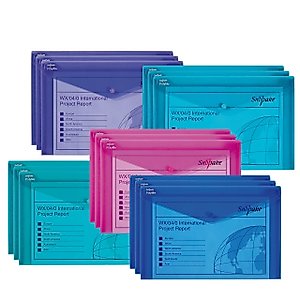 Snopake Foolscap Polyfile Popper Wallet with Press Stud - Electra Assorted [Pack of 15] Ref: 14756RY - [Amazon Exclusive]