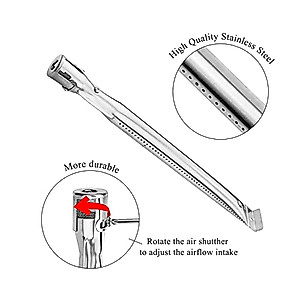 Hisencn Replacement Repair Parts Compatible with Kenmore 146.23678310, 146.23679310, 640-05057371-6, 640-05057373-6 Gas Grills Models, 3 Packs Stainless Steel Grill Burner, Heat Plates Tent Shield