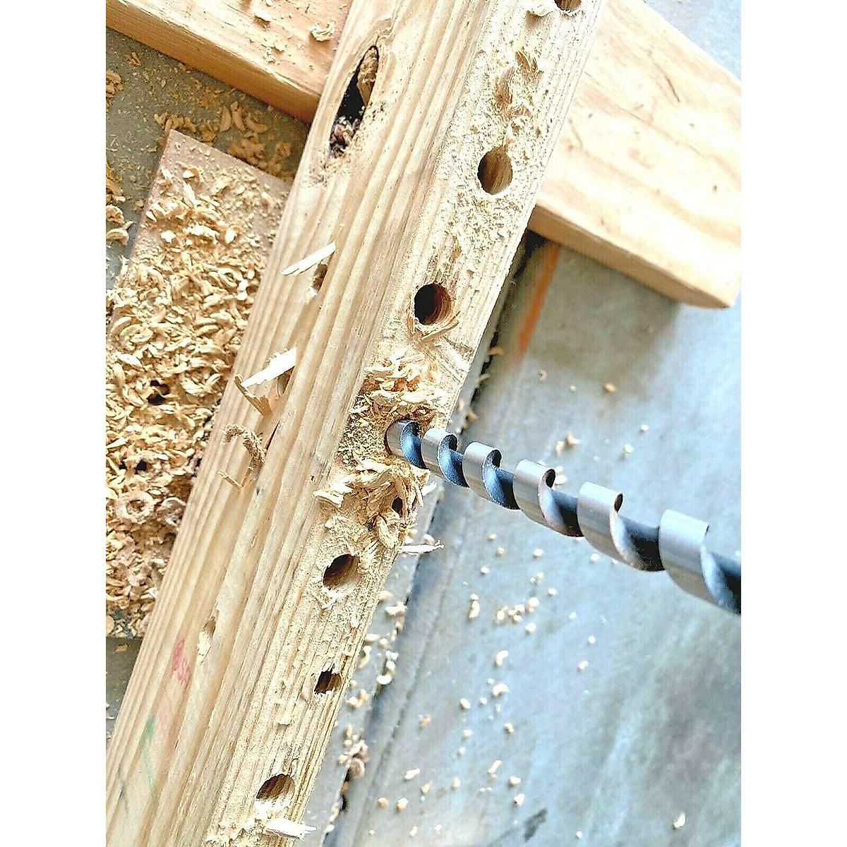 SOMADA 1/2-Inch x 12-Inch Auger Drill Bit for Wood, Hex Shank 3/8-Inch, Ship Auger Long Drill Bit for Soft and Hard Wood, Plastic, Drywall and Composite Materials