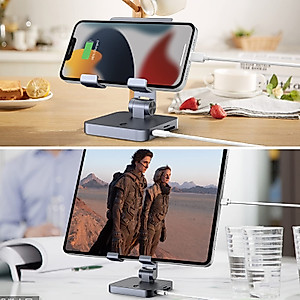 OTAITEK 8 in 1 iPad pro USB C Hub, with Foldable Tablet Stand, 100W Power Delivery, 4K HDMI, 2 USB-A Data Ports, USB-C Data Port, 3.5 mm AUX, TF/SD Card Slots, for iPad Pro and More USB-C Tablets