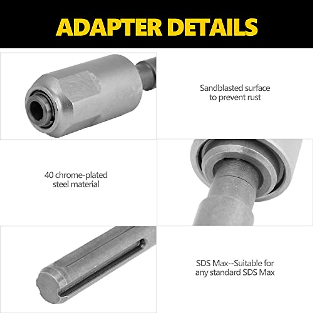 SDS Max to SDS Plus Adapter for Rotary Hammers Connection SDS Max to SDS Plus Drill Converter Shank Quick Tool for Demolition Hammers