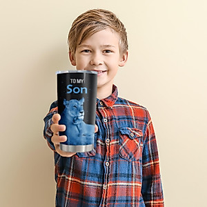 Qatdey Gifts for Son Tumbler 20oz, Son Gifts from Mom/Dad, Birthday Gifts for Son Cup, Gifts for Grown Son on Wedding Day, To My Son Gift Ideas, Christmas Graduation Gifts for Son 1PC