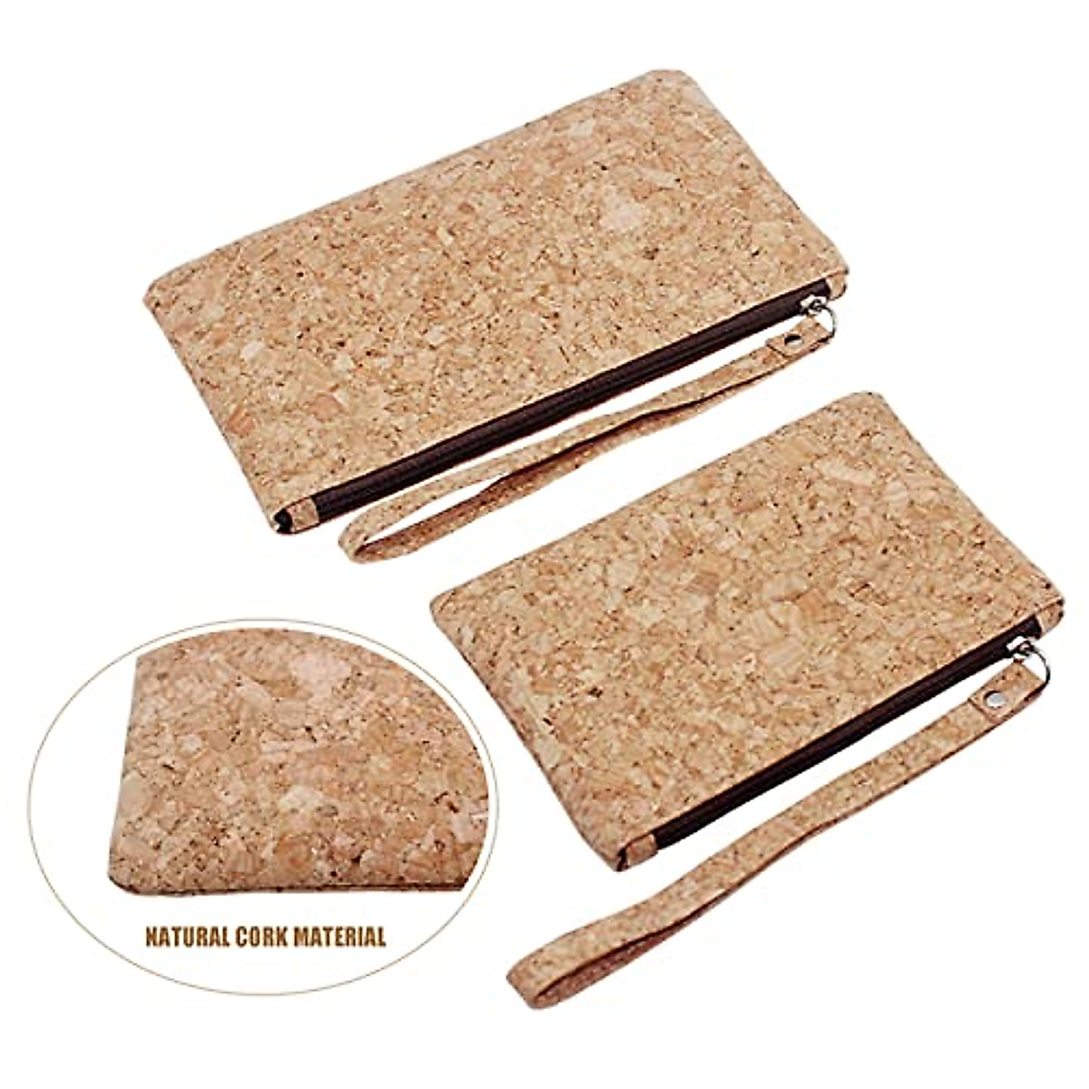 boshiho Natural Cork Clutch Wristlet Wallet Cell Phone Card Holder Coin Purse Bag (2 Size)