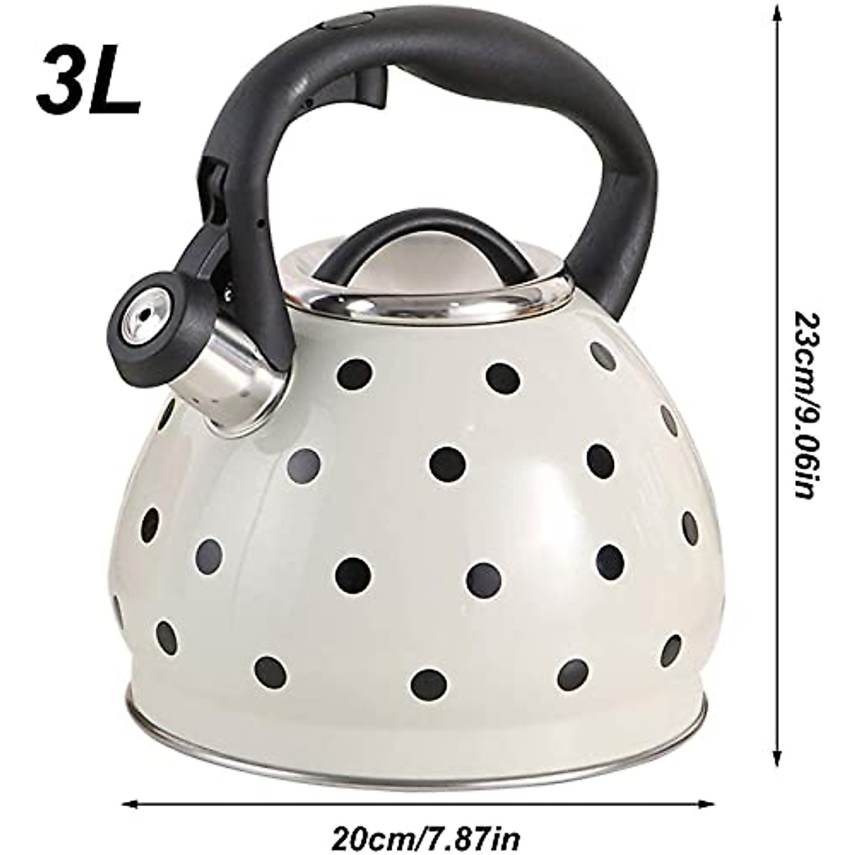 Tea Kettle Whistling Tea Pots 3L Large Whistle Stove Teapot Kettle One-Button Opening and Closing Household Stainless Steel Teapot Chihen220112(Color:Red;Size:3L)