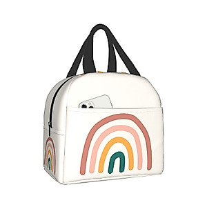 Senheol Boho Rainbow Lunch Box, Insulation Lunch Bag for Women Men, Reusable Lunch Tote Bags Perfect for Office Camping Hiking Picnic Beach Travel