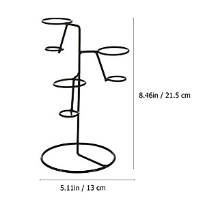 ABOOFAN Iron Ice Cream Cone Holder Stand with Base 3 Holes Sushi Hand Roll Stand Holder Cupcake Stand Baking Rack (Black)