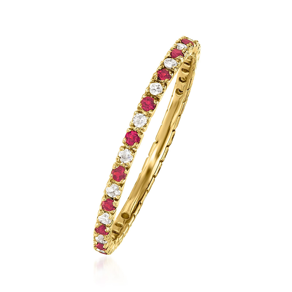 RS Pure by Ross-Simons Gemstone and .13 ct. t.w. Diamond Eternity Band Ring in 14kt Yellow Gold