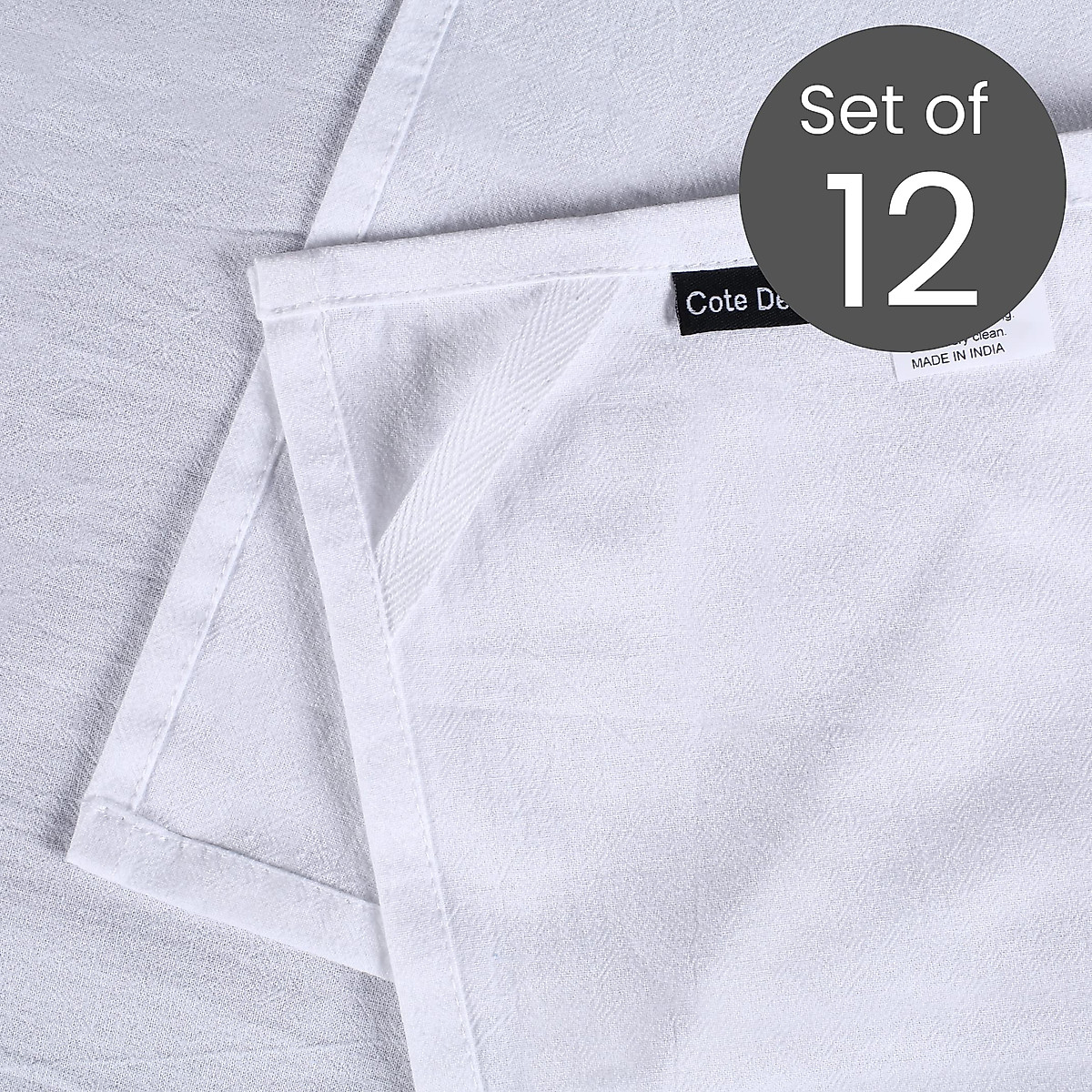 Cote De Amor 12 Pack White 20x28 Flour Sack Dish Towels White, Cotton Kitchen Napkins, Flour Sack Tea Towels, Multi Purpose
