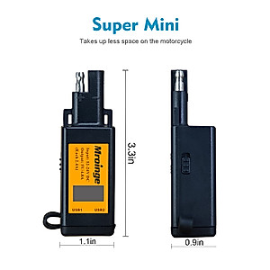 Motorcycle USB Charger, Mroinge 4.8A SAE to USB Adapter with Voltmeter & Ammeter, Quick Disconnect Plug with Dual USB Charger Perfect for Smart Device Charging, with ON/OFF Switch & Waterproof Cover