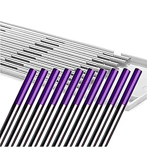 WeldingCity 10-pcs TIG Welding Tungsten Electrode Tri-Element Non-Radioactive (Purple/AWS: EWG) 3/32" x 7" | 10-pk
