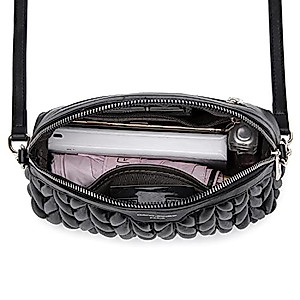 DAVIDJONES Faux Leather Chain Crossbody Bags for women Quilted Dome Small Purse