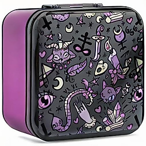 Sedoied Purple Black Goth Spooky Printed Game Card Case for Nintendo Switch Cartridge Holder Carrying Storage Box with 24 Memory Card Holder g-c-02358741a One Size