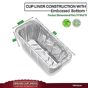 WWM 30 Pack Grease Cup Liners Compatible for Blackstone Griddles 17'' 22'' 28'' 30'' 36 Inch, Aluminum Foil Rear Drip Pan Liners 5017 Compatible for Blackstone Griddle Accessories