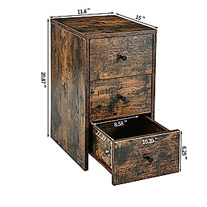 Narrow Storage Dresser with 3 Drawers, Solid Wood Vertical Storage Cabinet for Small Spaces and Gaps Slim Side Storage Organizer Rack Stand for Living Room Bedroom Laundry Closet Rustic Brown 21304RC
