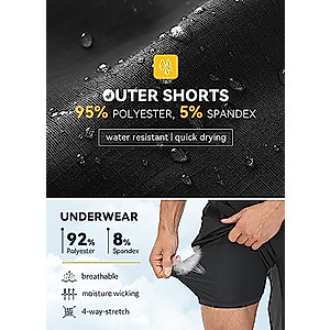 BALEAF Men's Mountain Bike Shorts 3D Padded Loose-fit MTB Cycling Bike Shorts Men Pockets Black/Grey L