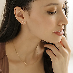 HONEYCAT Little Dipper Crystal Ear Crawlers Studs in Gold, Rose Gold, or Silver | Minimalist, Delicate Jewelry (Silver)