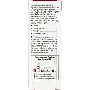 Hada Labo Tokyo Anti-Aging Hydrator 1.7 Fl. Oz - with Super Hyaluronic Acid, Collagen and Retinol Complex - lightweight anti aging serum helps increase firmness and elasticity, fragrance free