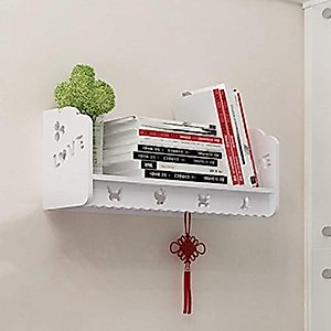 PIBM Stylish Simplicity Shelf Wall Mounted Floating Rack Shelves Storage Bedroom Books Creative,4 Sizes,3 Colors Avaliable, White , 50X20X16cm