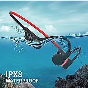WLV-TECH ePP-BC-S6 Swimming, Bone Conduction Military Grade, Open Ear, Sport Headphones, Bluetooth 5.3, IPX8 Design (Full Water Proof)