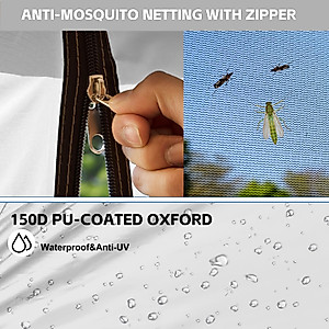 KAMPKEEPER Outdoor 10'x10' Pop Up Screened Canopy Tent with Netting Mesh Walls,4 Sandbags,1 Roller Bag (White Vented Top