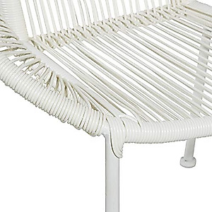 Deco 79 Plastic Rattan Outdoor Chair, 29" x 23" x 30", White