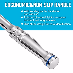 DURATECH 3-IN-1 Ratchet Handle, 1/4", 3/8", 1/2" Drive Ratchet Wrench, 72-Tooth, Reversible Switch, Full-Polished Chrome Plating, Alloy Steel