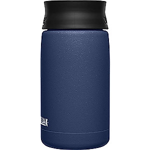 CamelBak Hot Cap Travel Mug, Insulated Stainless Steel, Perfect for taking coffee or tea on the go - Leak-Proof when closed - 12oz, Navy