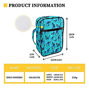 Jndtueit Blue Butterfly Bible Covers Bible Case for Women Girls, Morpho Butterflies Great for Bible Study/Daily Use, Turquoise Men Bible Journal Protective Carrier Handbag