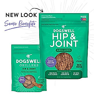 Dogswell Hip and Joint Grain-Free Duck Grillers for Dogs, 10 Ounces, Model: 842188