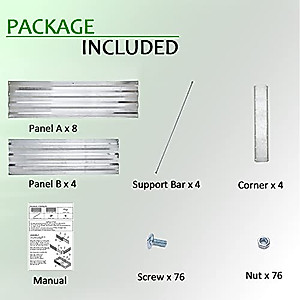 FORTUNO 8x4x1.9 FT Galvanized Raised Garden Bed Box 96"x47"x22.4" -Large Metal Outdoor Flower Bed Steel Patio Ground Planter for Planting Vegetables and Herbs, Silver